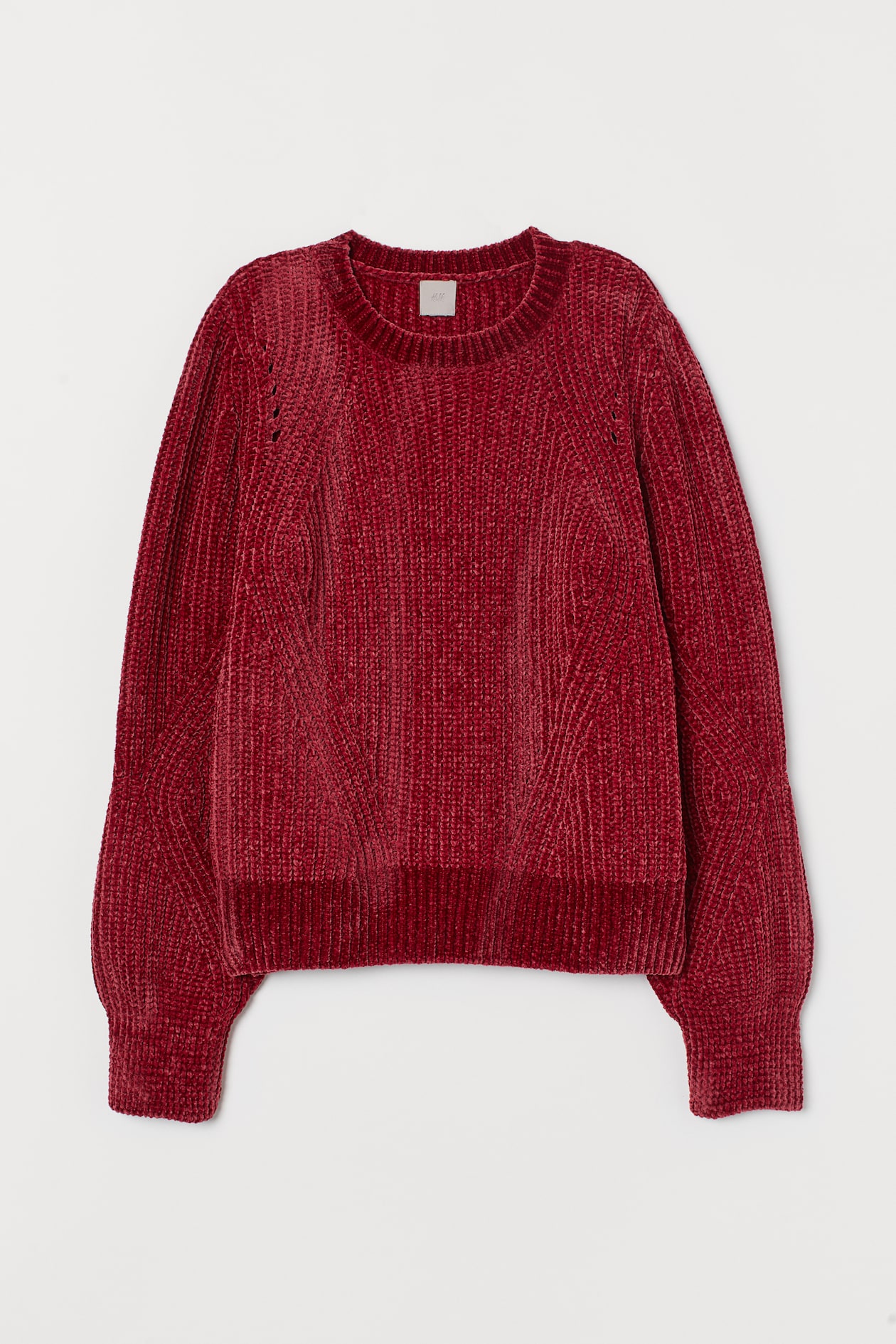 Sweter z szenili - Ciemnoczerwony - ONA | H&M PL