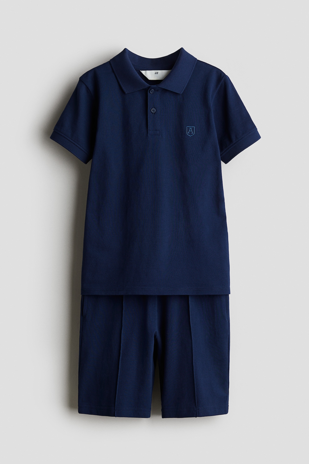 2-Piece Cotton Piqué Set - Navy blue - Kids | H&M US