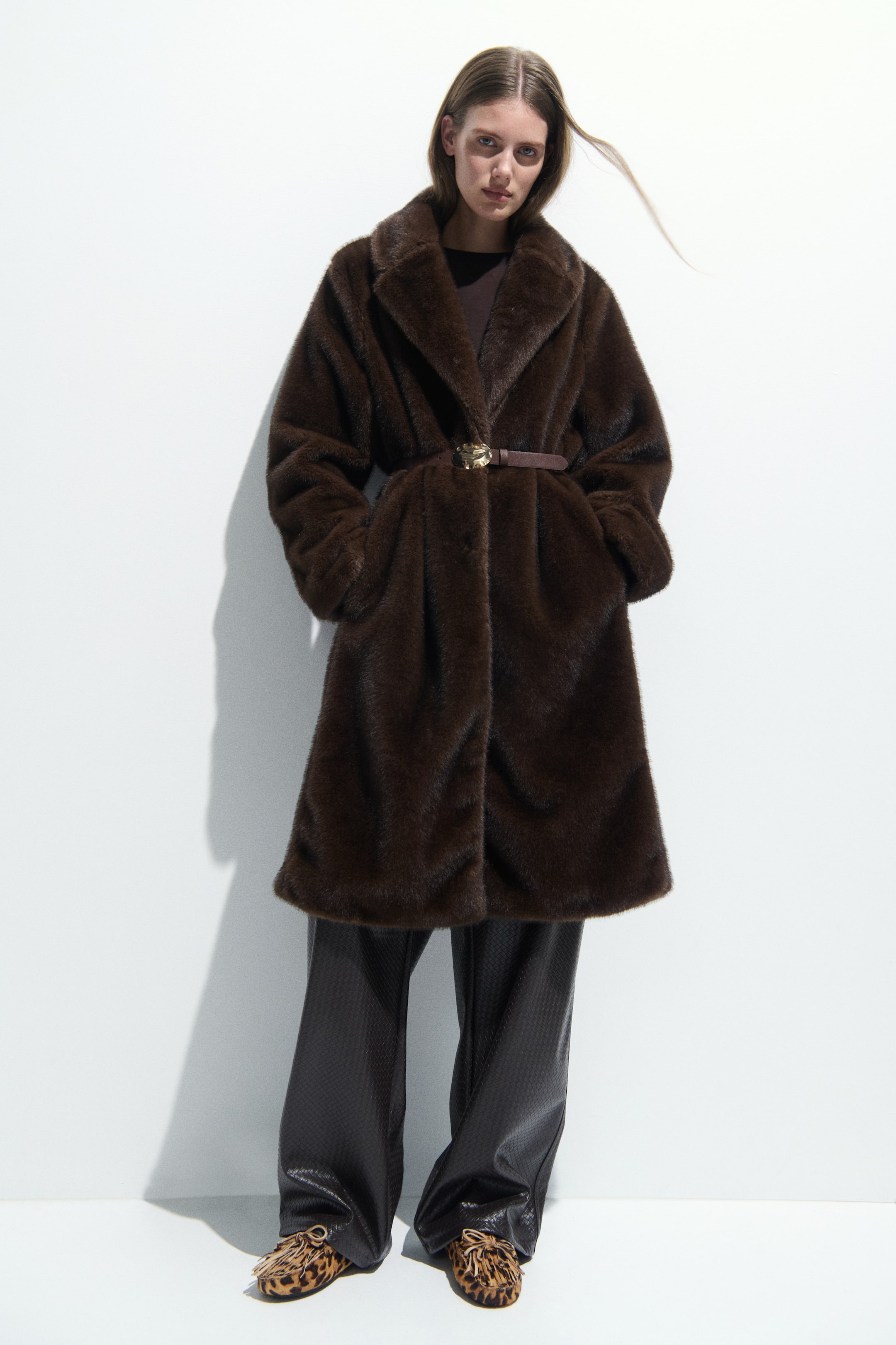 Women's Beige/faux leopard Leather Loafers | H&M CA