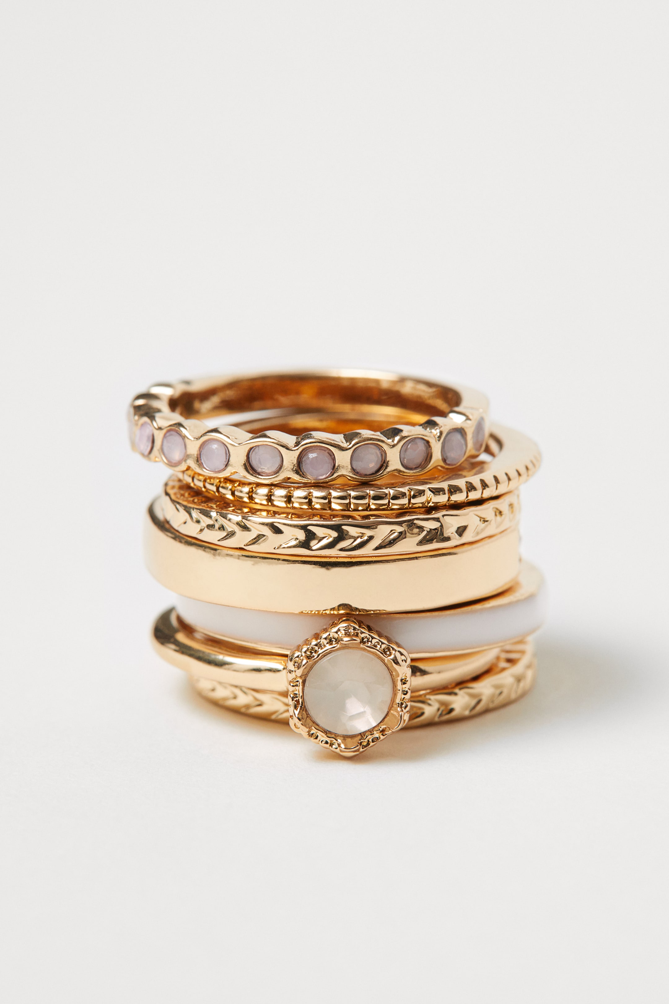 7-pack rings - Gold-coloured - Ladies | H&M GB