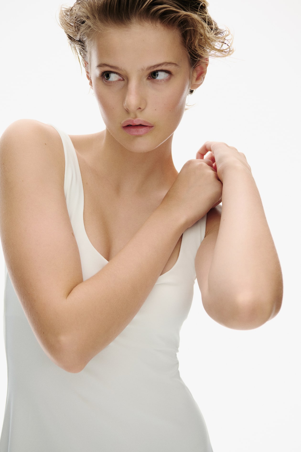 Sleeveless Microfiber Dress - White - Ladies | H&M US