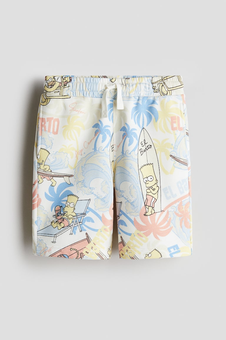 Yellow/The Simpsons Printed Sweatshorts for kids | H&M US
