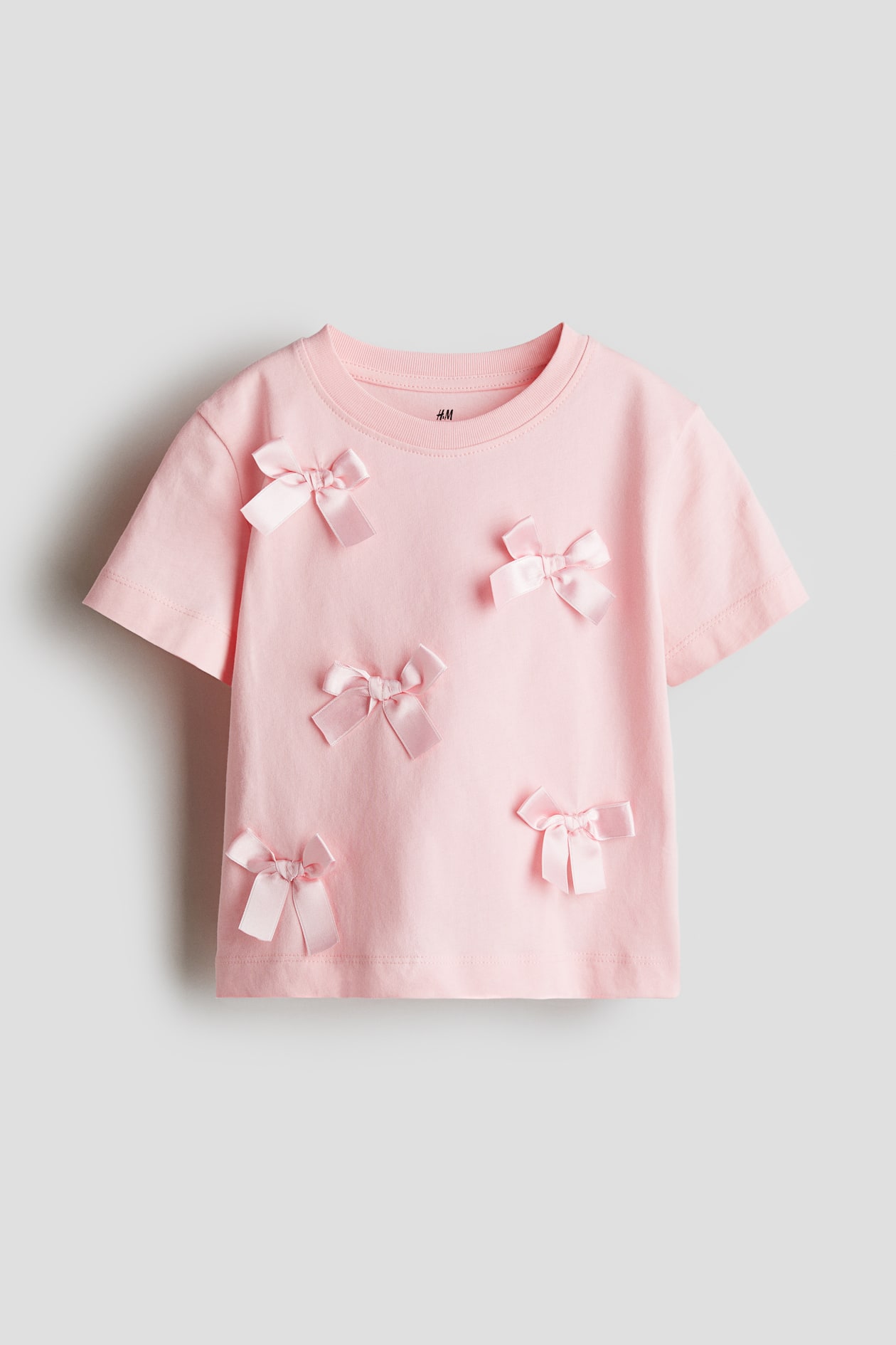 T-shirt avec motif - Rose clair/nœuds - ENFANT | H&M FR