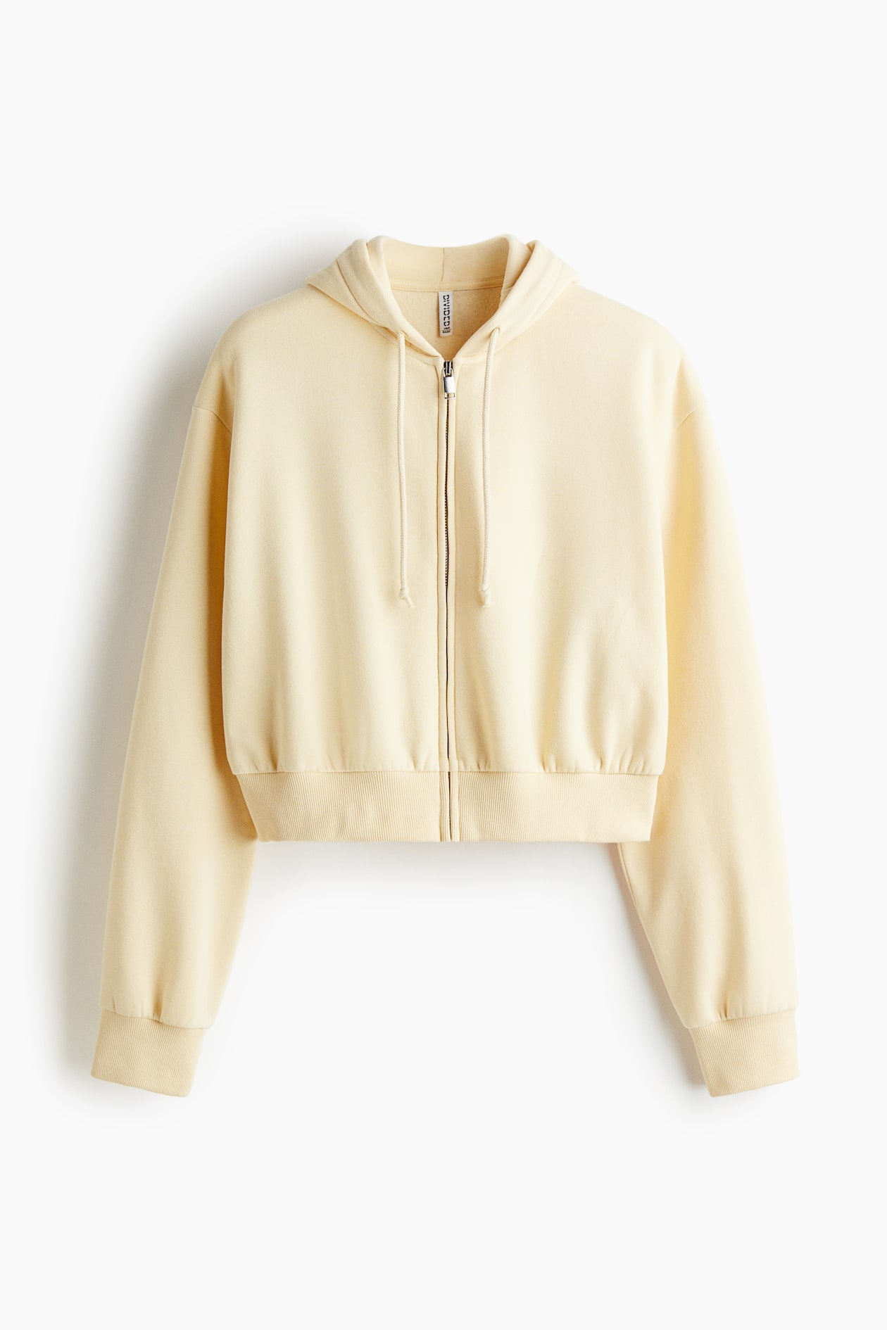 Women's Light yellow Short Hooded Sweatshirt Jacket | H&M US