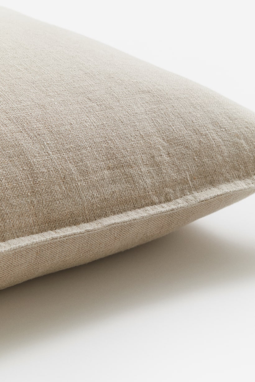 Washed linen cushion cover - Linen beige - Home All | H&M GB