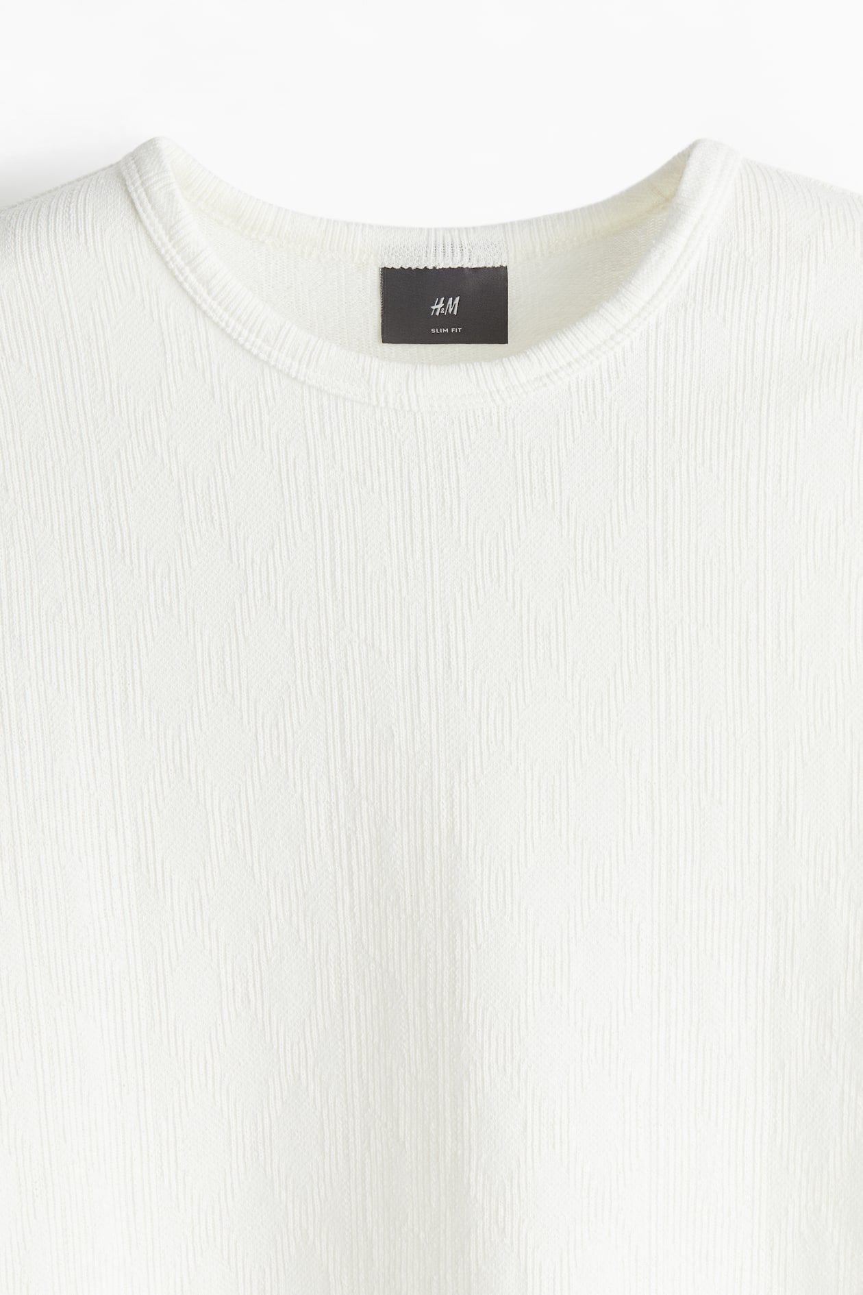 Playera texturizada Slim Fit - Crema - Men | H&M MX