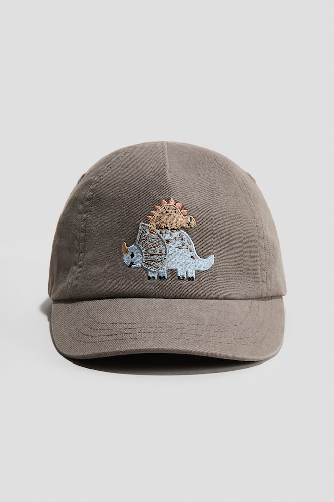 Taupe/dinosaurs Cotton Cap for kids | H&M US
