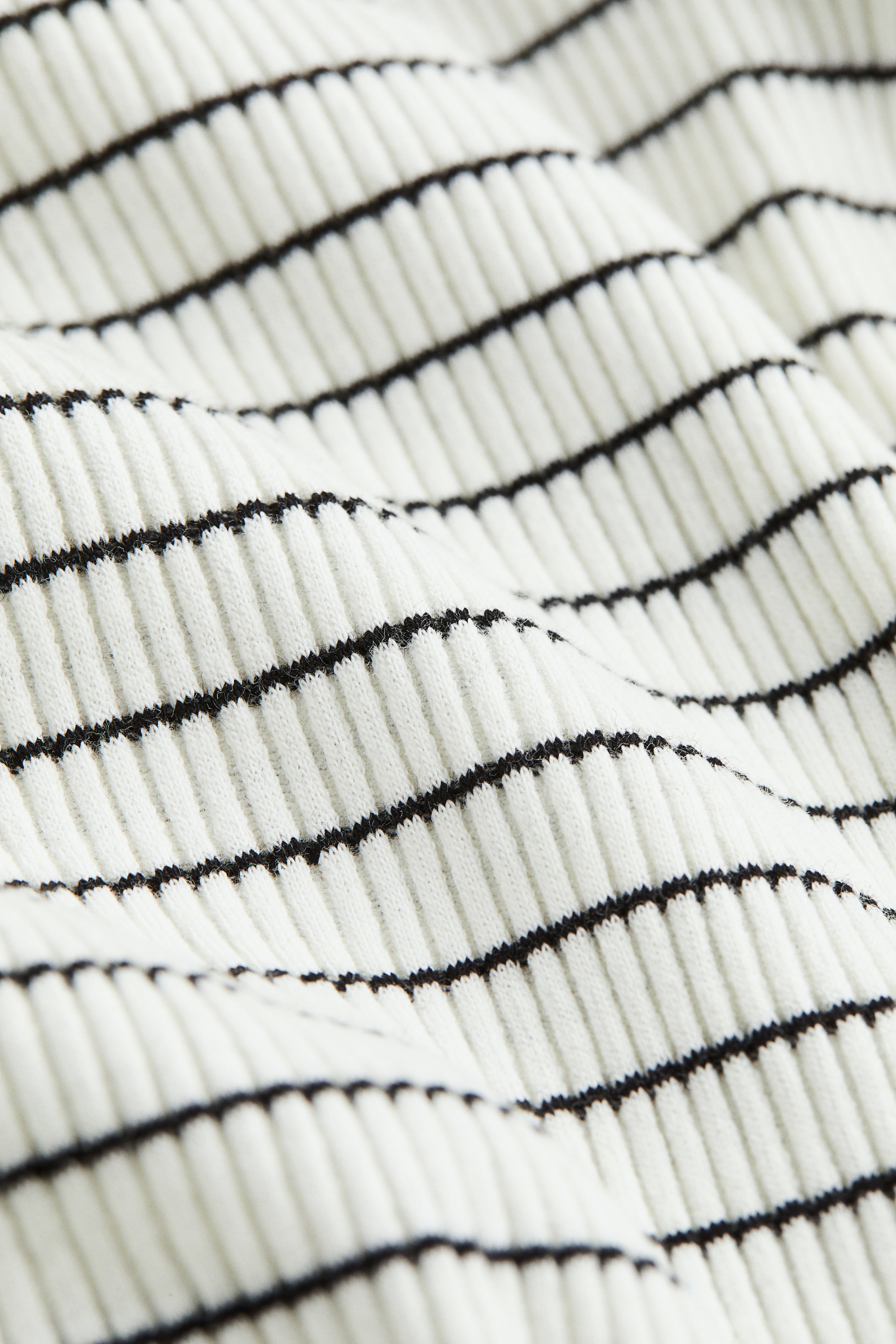 Ribbed top - White/striped - Ladies | H&M PH