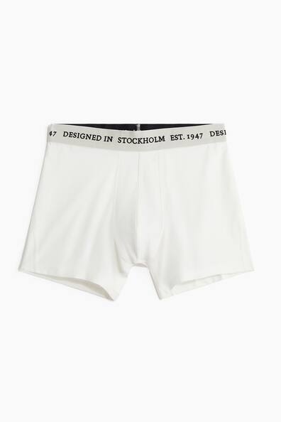 Men’s White 3-pack Mid-Length Boxer Briefs with Lycra® | H&M US