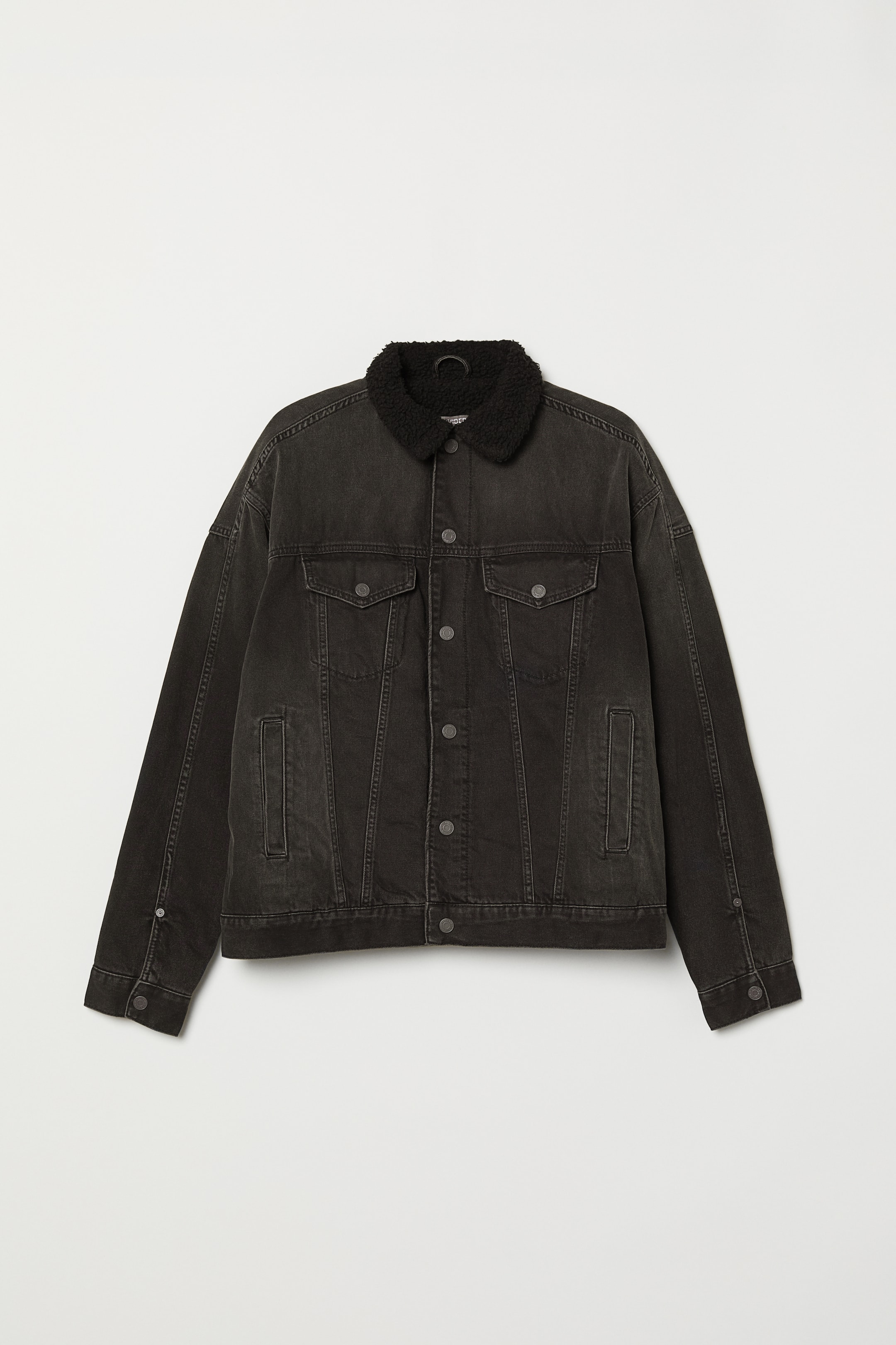 Denim Jacket - Long sleeve - Black denim - Men | H&M US