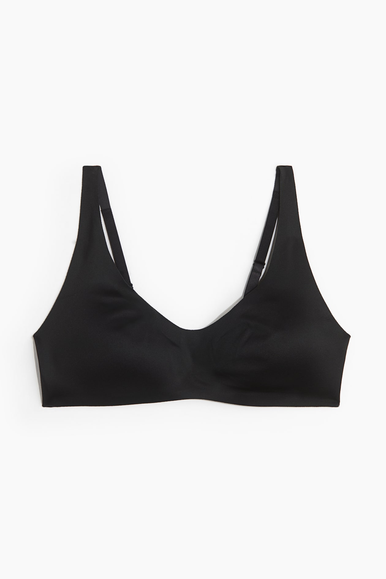 Women's Black Padded Soft-Cup Microfiber Bra | H&M CA