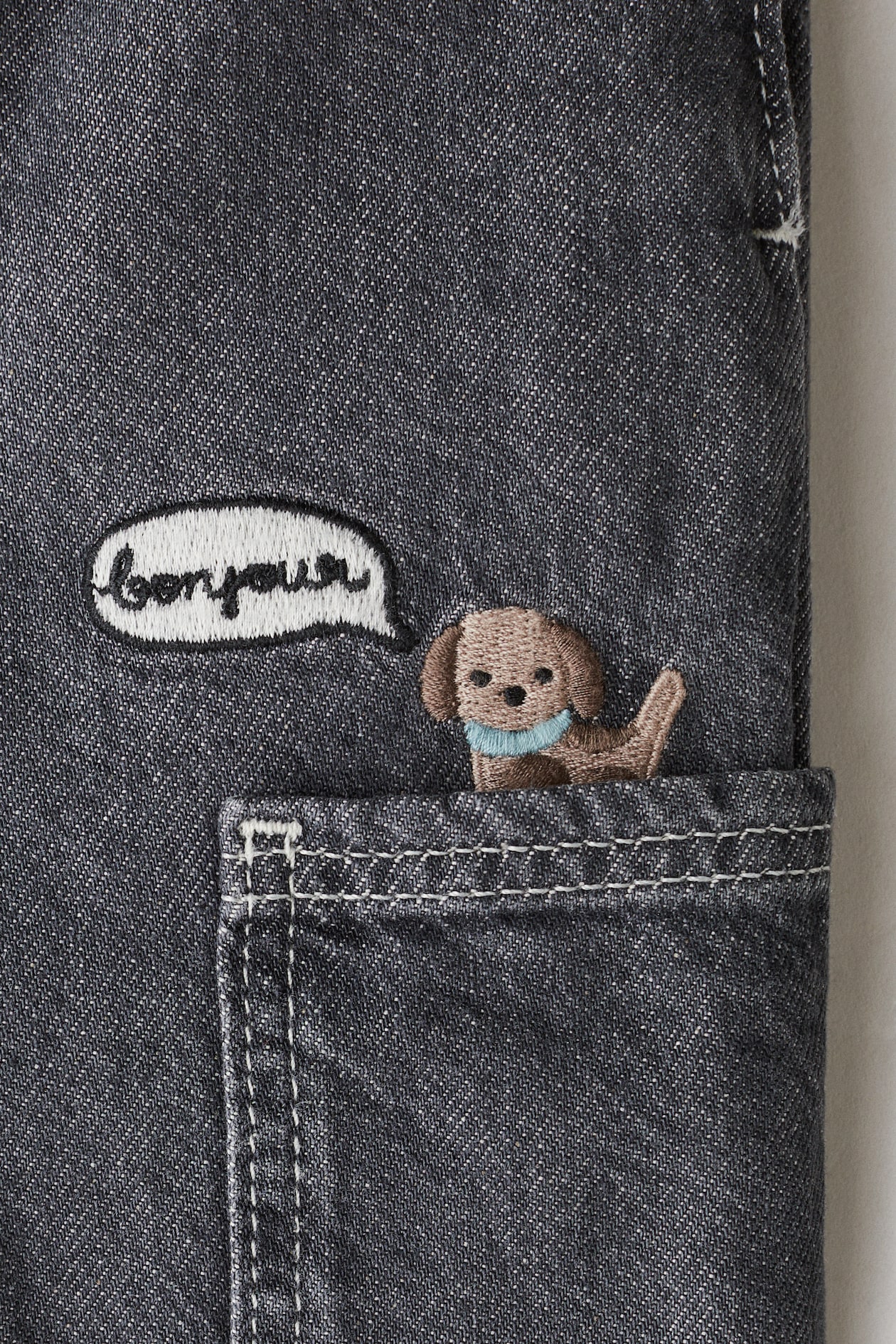 Gray/dogs 2-Piece Overall and Shirt Set for kids | H&M US