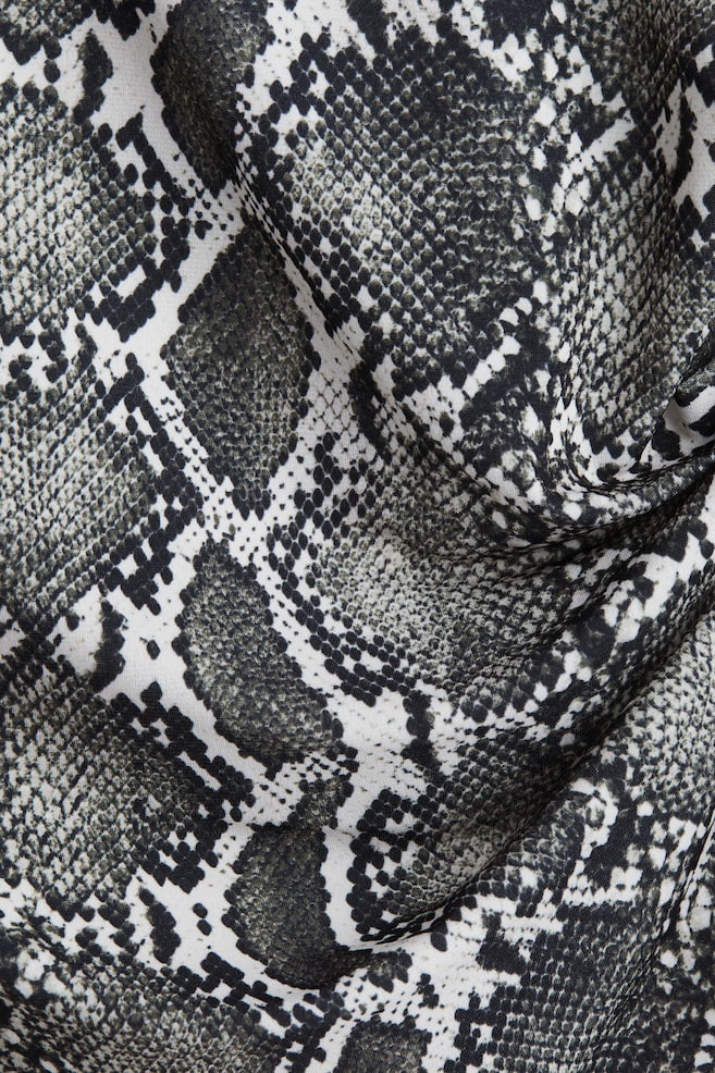 Cap-Sleeved Top - Dark gray/snakeskin pattern - Ladies | H&M US