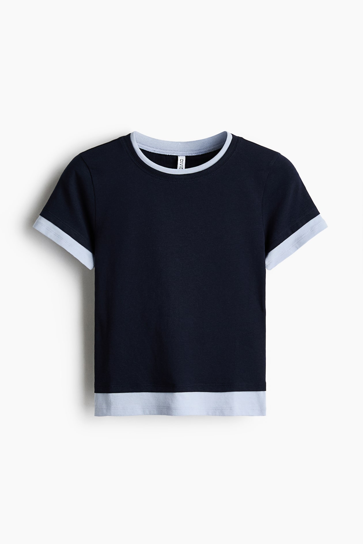 Layered-look T-shirt - Navy blue/Light blue - Ladies | H&M IN