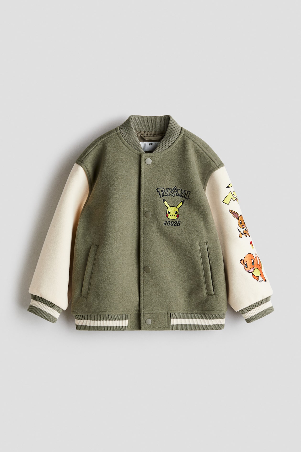 Baseballjacke mit Motiven - Khakigrün/Pokémon - Kids | H&M AT