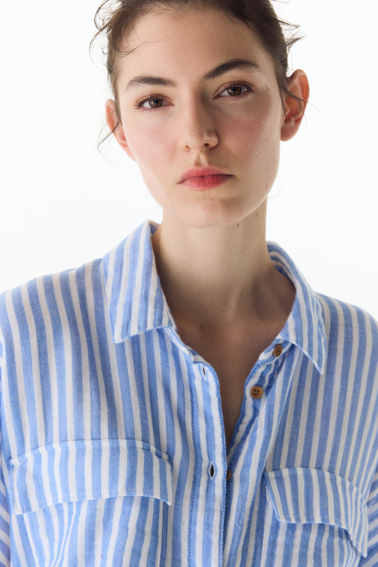 Women's Blue/striped MAMA Muslin Shirt Dress | H&M CA