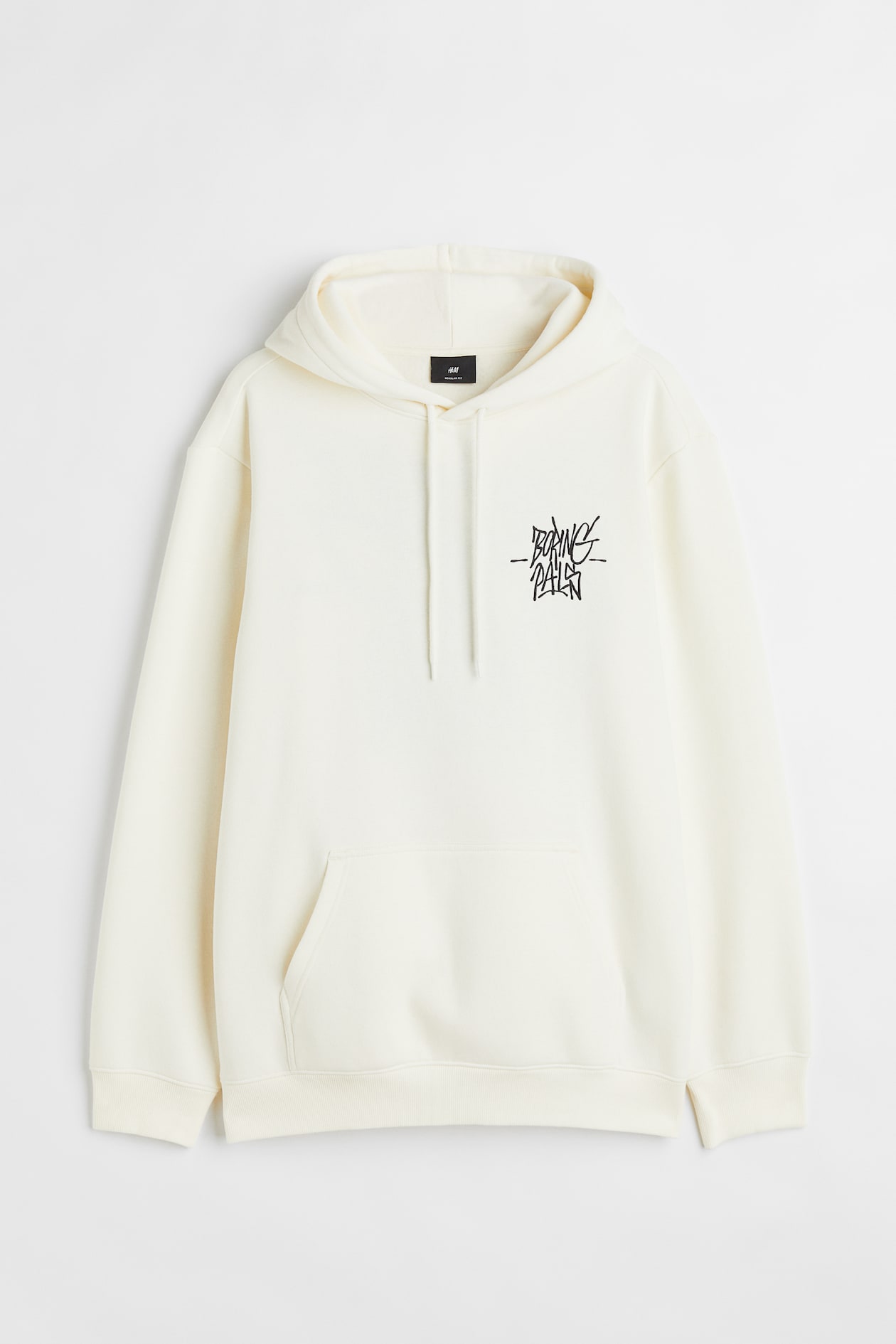 Regular Fit Hoodie - Long sleeve - Regular length - Cream/Boring Pals ...