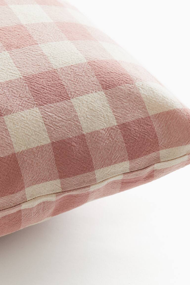 Dusty pink/gingham check Gingham-Checked Cotton Cushion Cover at H&M ...