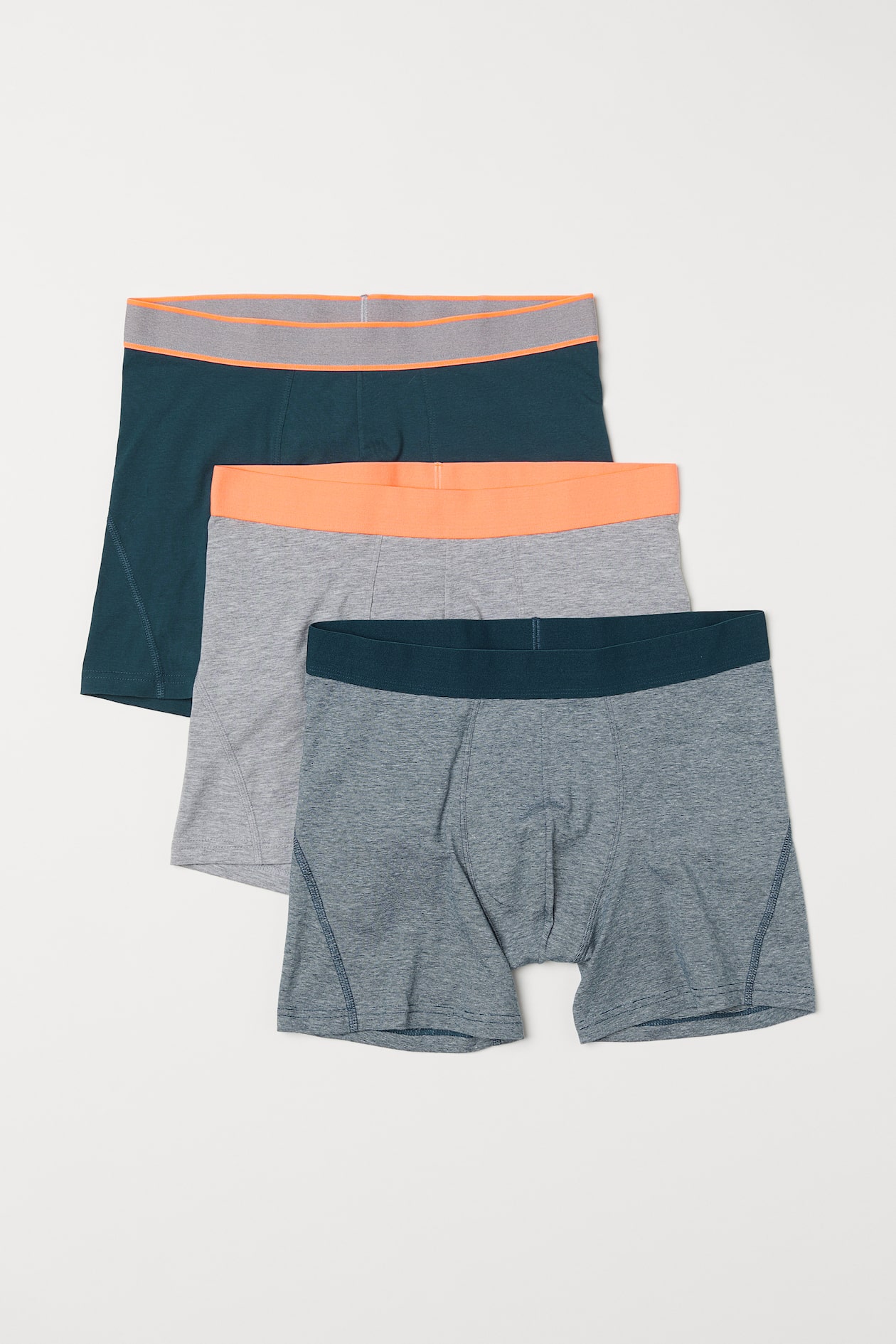 Boxers mi-longs, lot de 3 - Orange fluo - HOMME | H&M FR