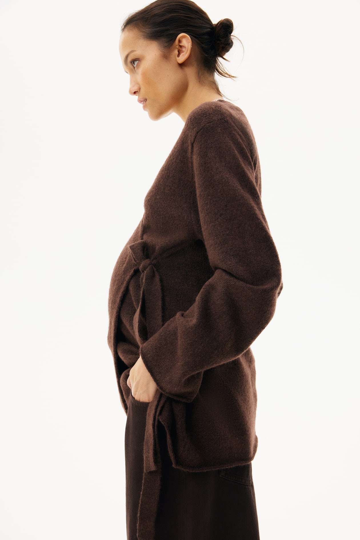 Women's Dark brown MAMA Before & After Wrap-front Cardigan | H&M US