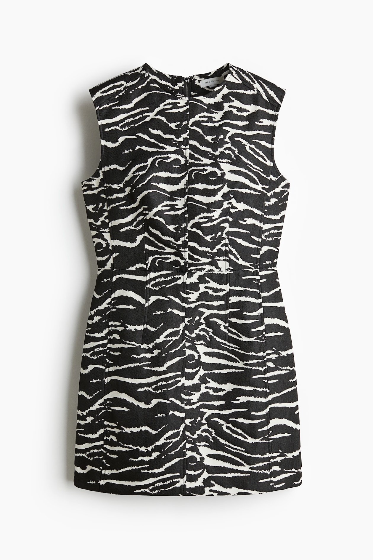 Jacquard-Weave Mini Dress - Black/zebra print - Ladies | H&M US