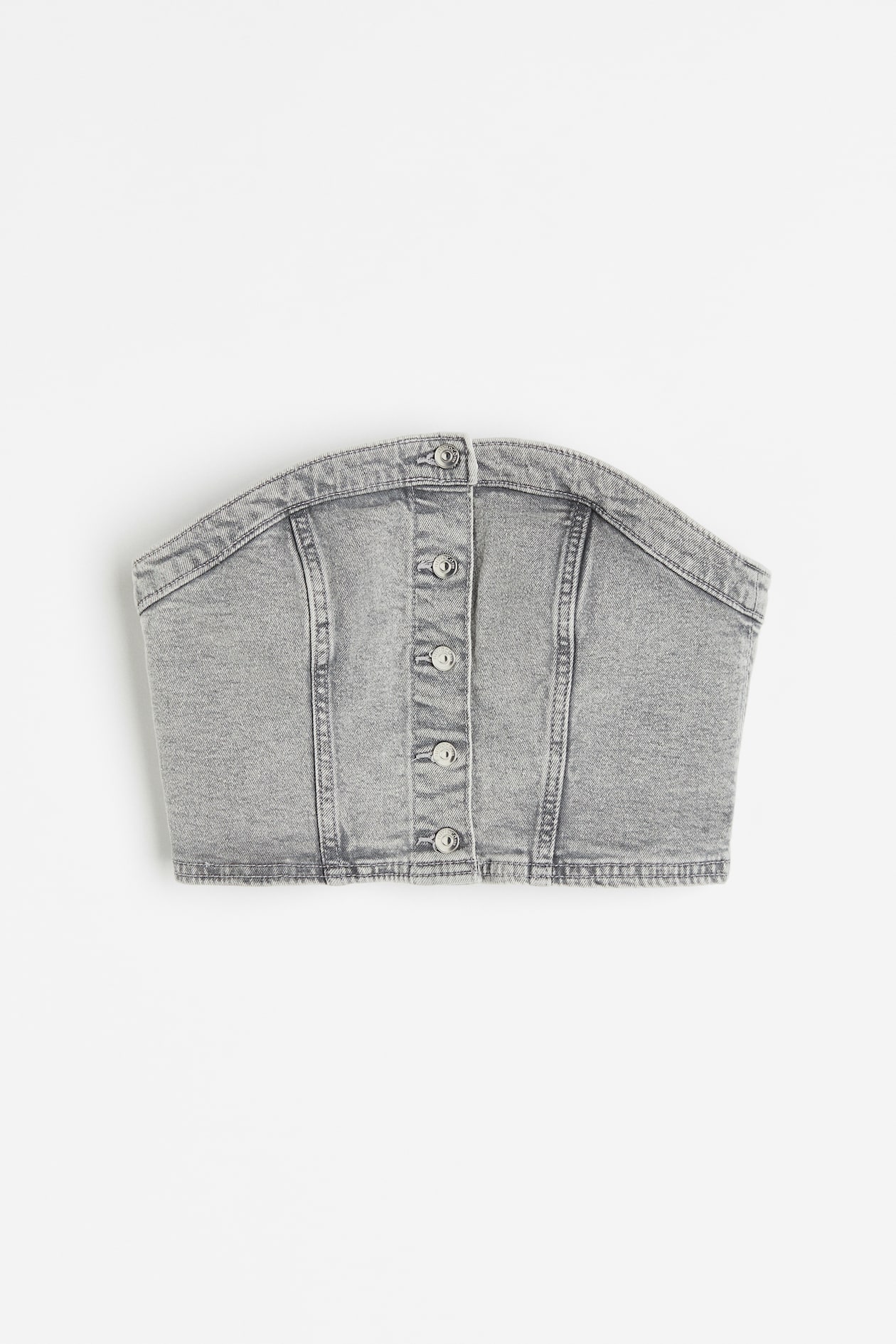 Women's Light grey Denim bustier top | H&M GB