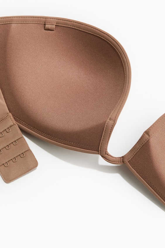 Soft-cup Push-up Balconette Bra - Sweetheart Neckline - Dark beige ...