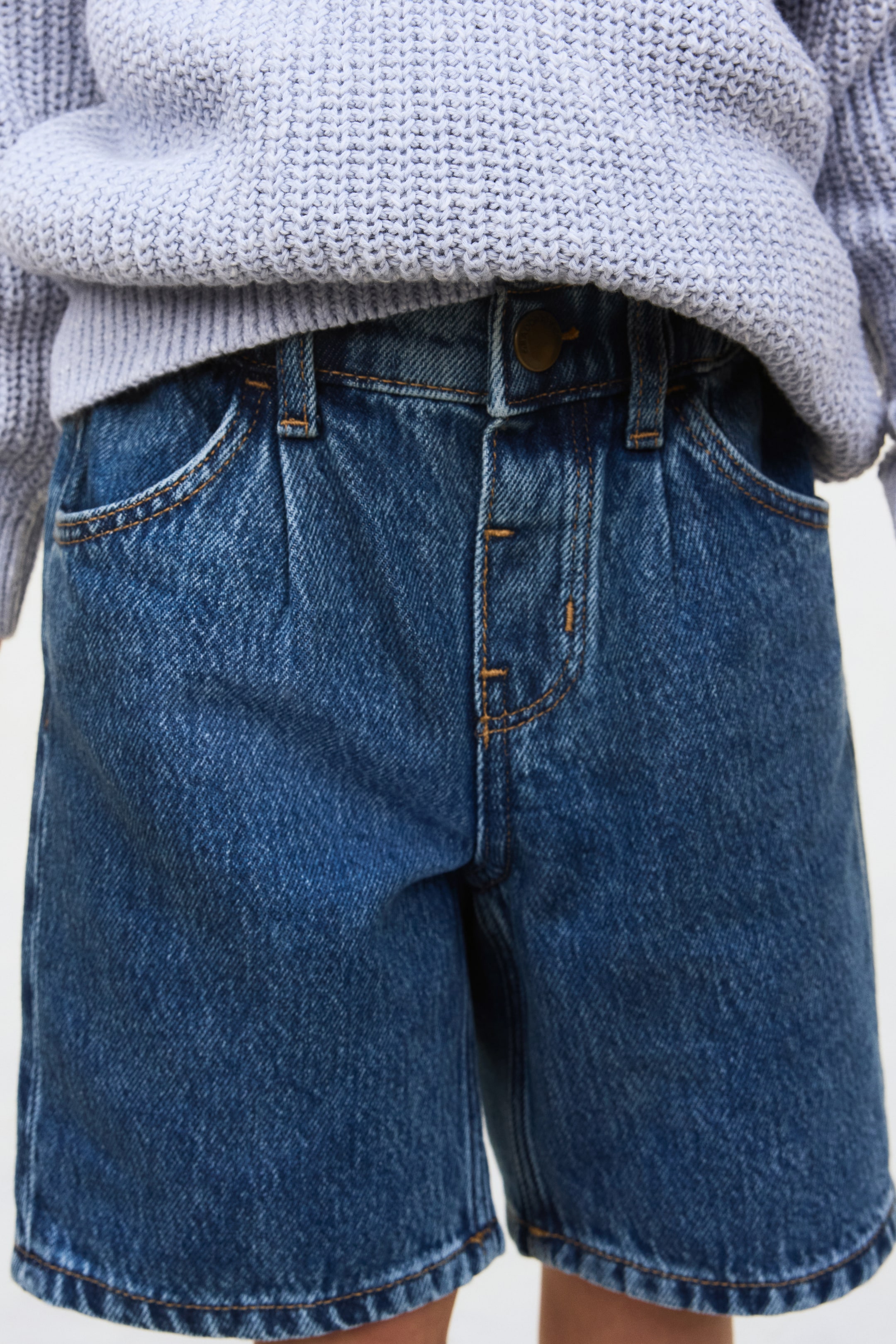 Denim blue Knee-length Denim Shorts for kids | H&M US
