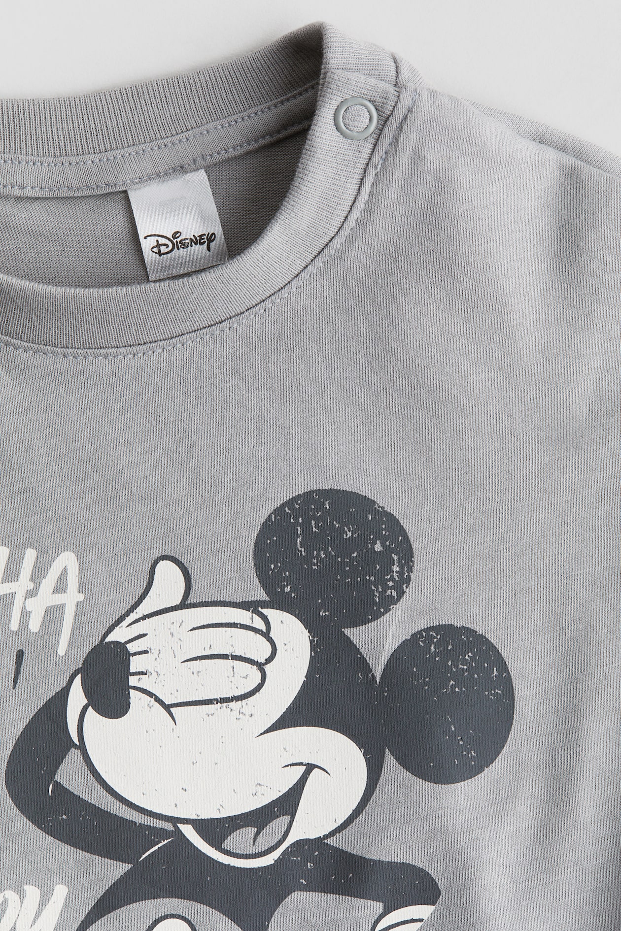 Gray/Mickey Mouse Cotton T-Shirt with Printed Motif for kids | H&M US