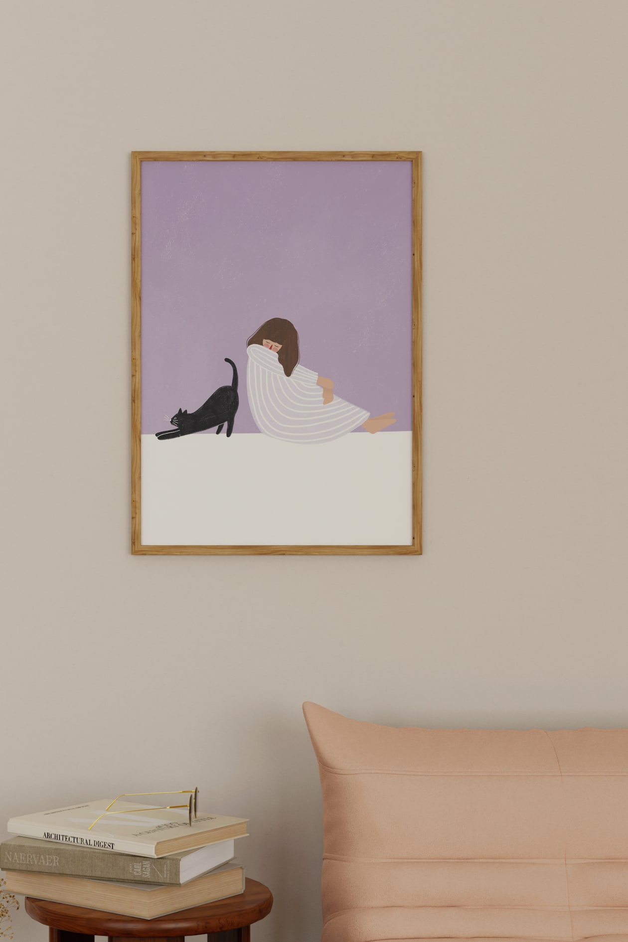 Bea Muller - Girl And Cat - Multicolor - Poster & Frame - HOME | H&M ES