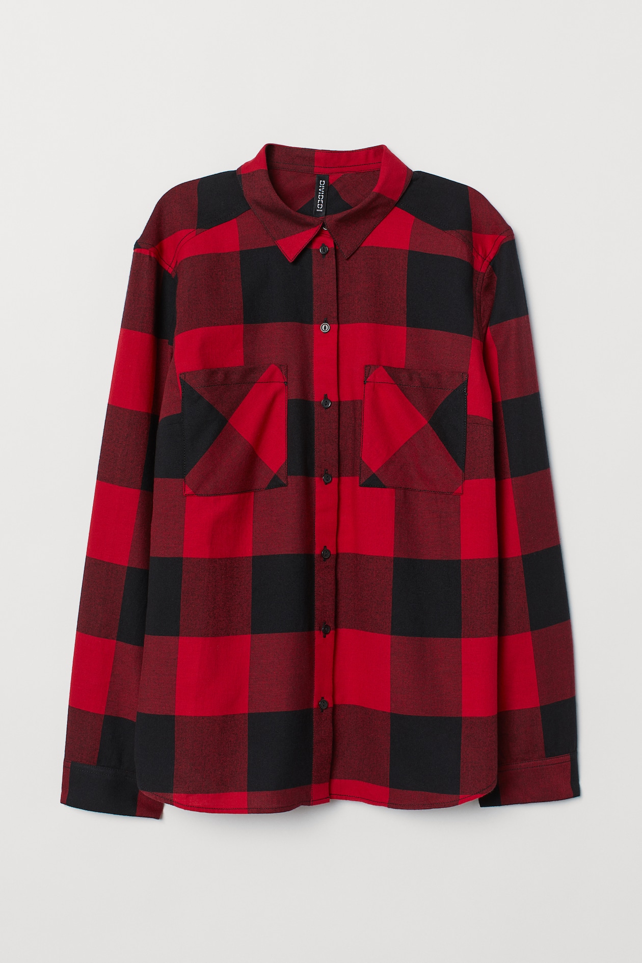 Cotton Shirt - Red/black checked - Ladies | H&M US