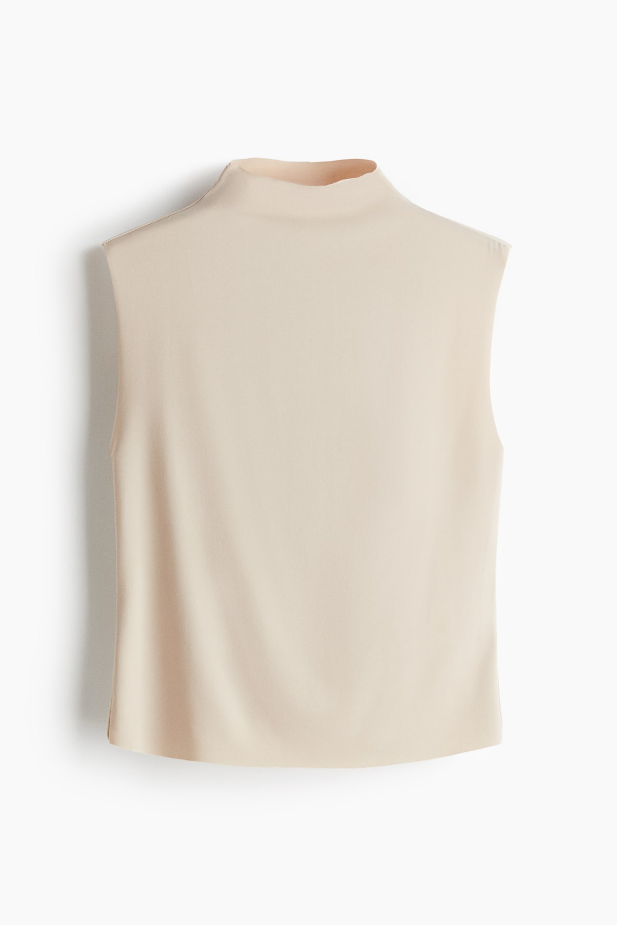 Sleeveless turtleneck top - Beige claro - MUJER | H&M ES
