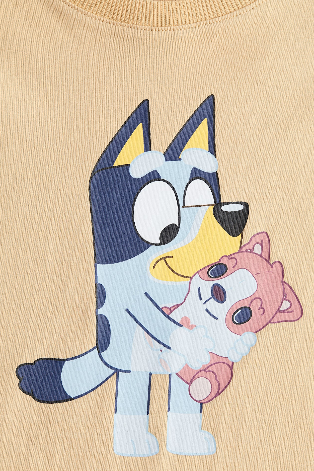 Motif-detail cotton top - Beige/Bluey - Kids | H&M GB