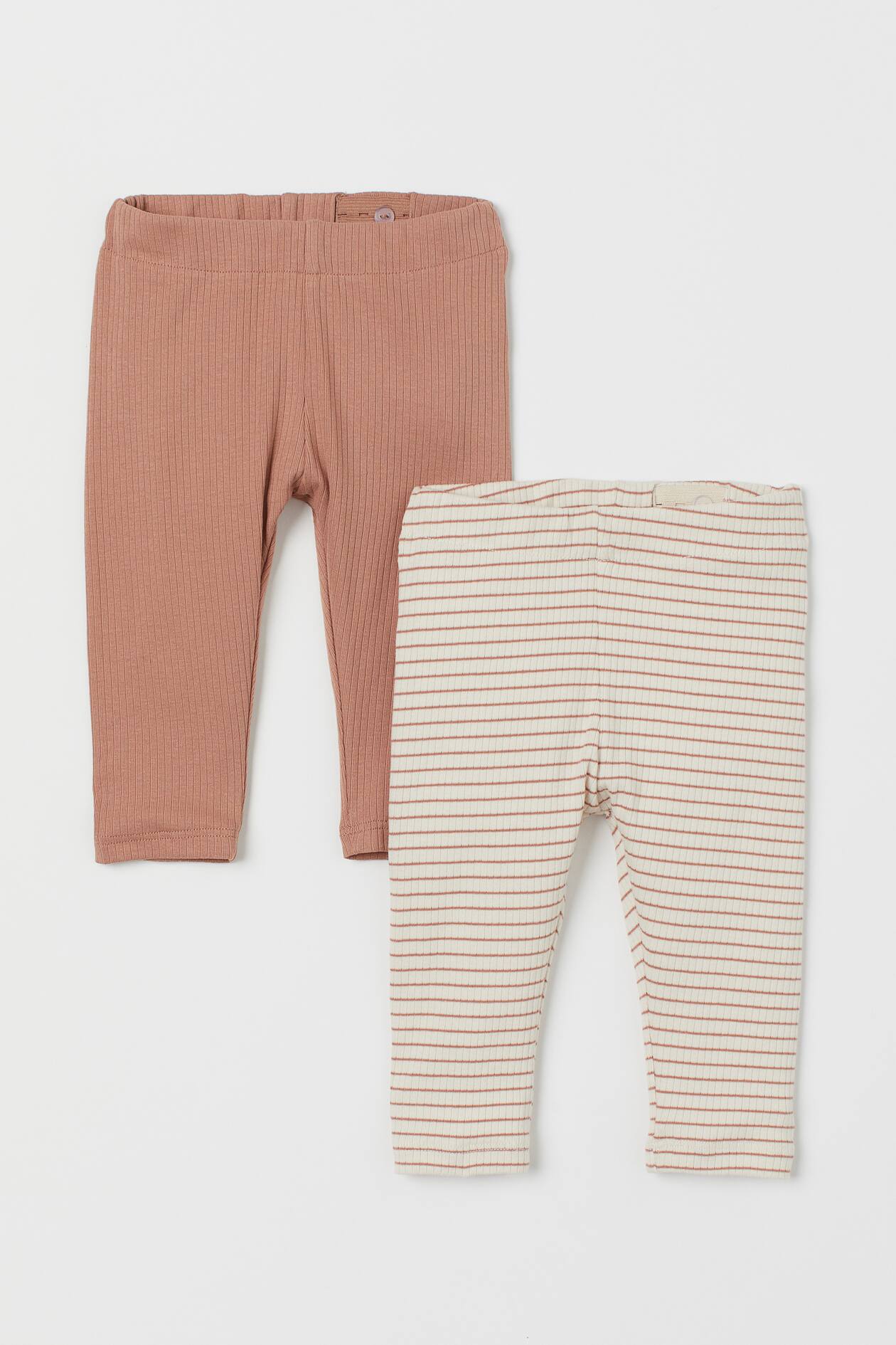 Dva para helanki - Dark beige/Striped - Kids | H&M RS