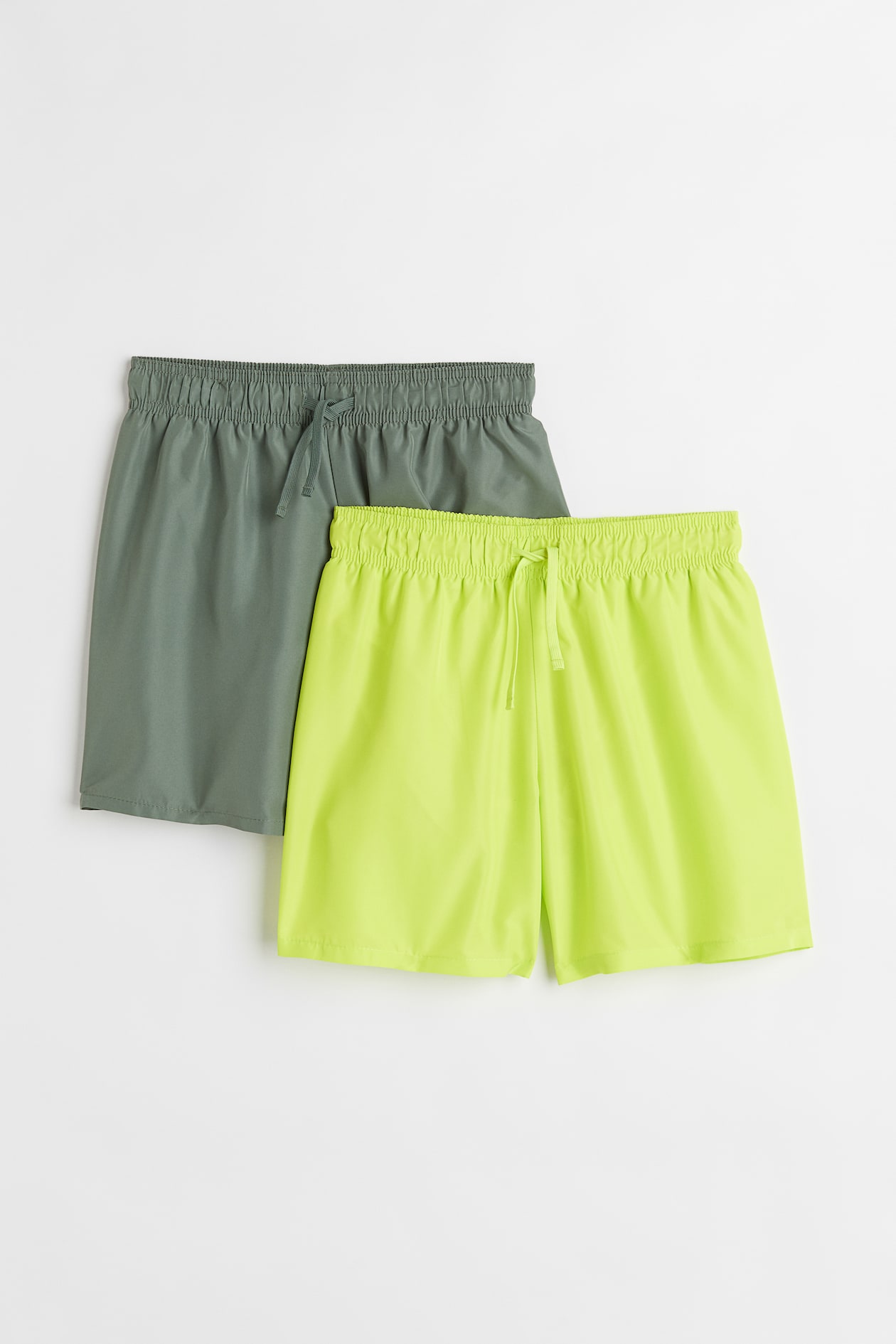 2er-Pack Badeshorts - Khakigrün/Limegrün - Kids | H&M AT