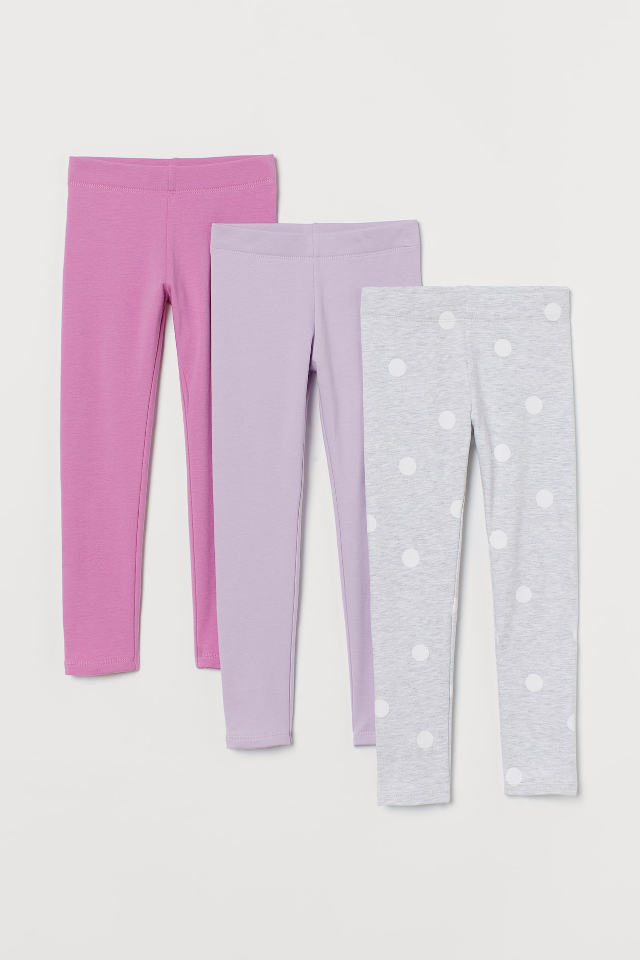 Tri para helanki od teškog žerseja - Light purple/Spotted - Kids | H&M RS