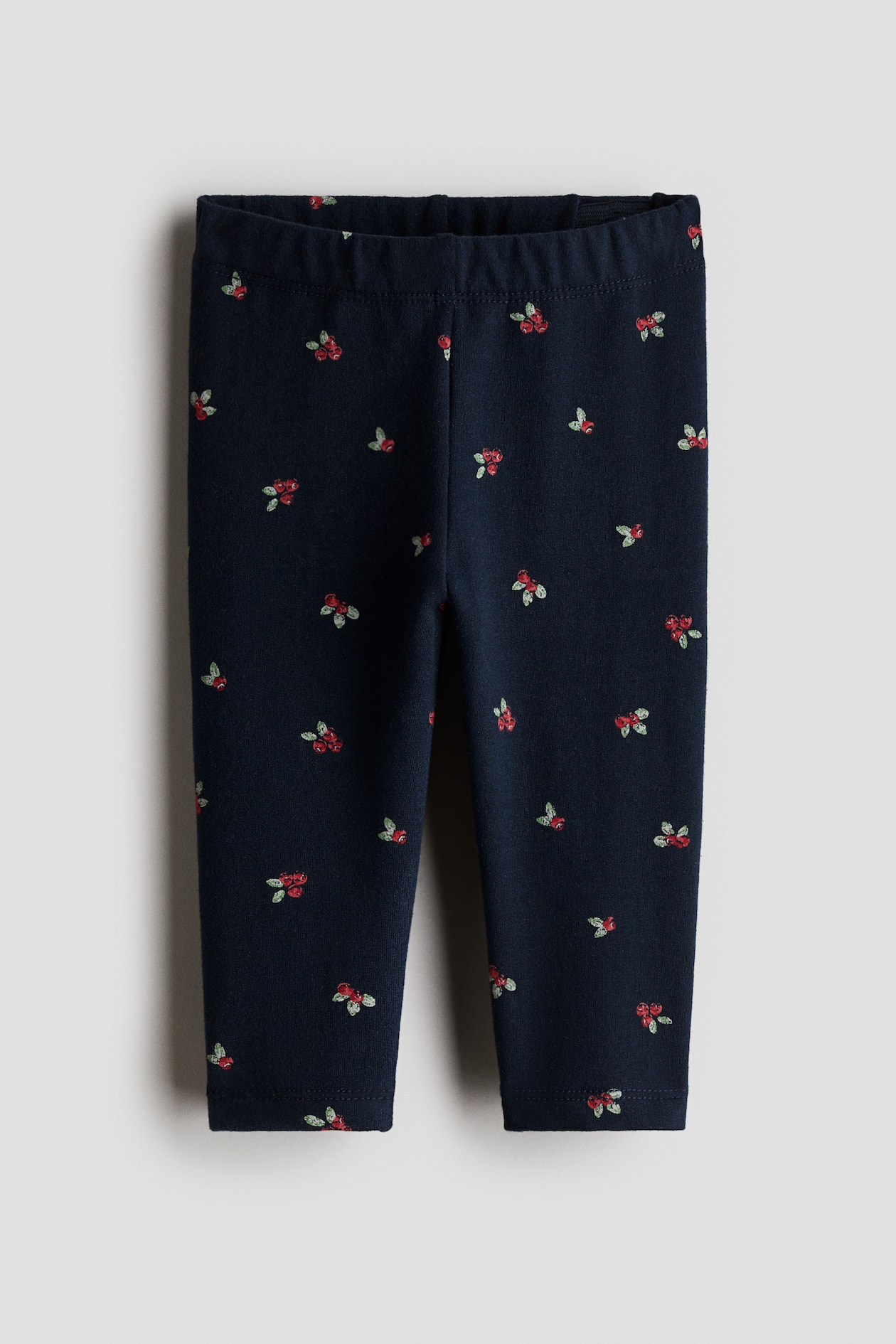 Navy blue/berries Printed Brushed-Inside Leggings for kids | H&M US