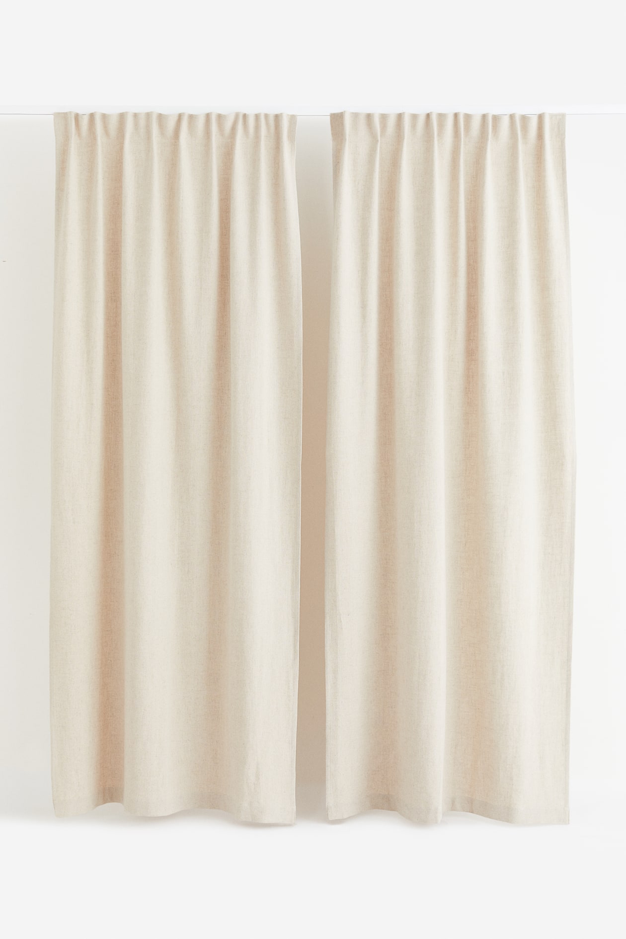 Light beige 2-pack Linen-blend Curtain Panels at H&M Home | H&M CA