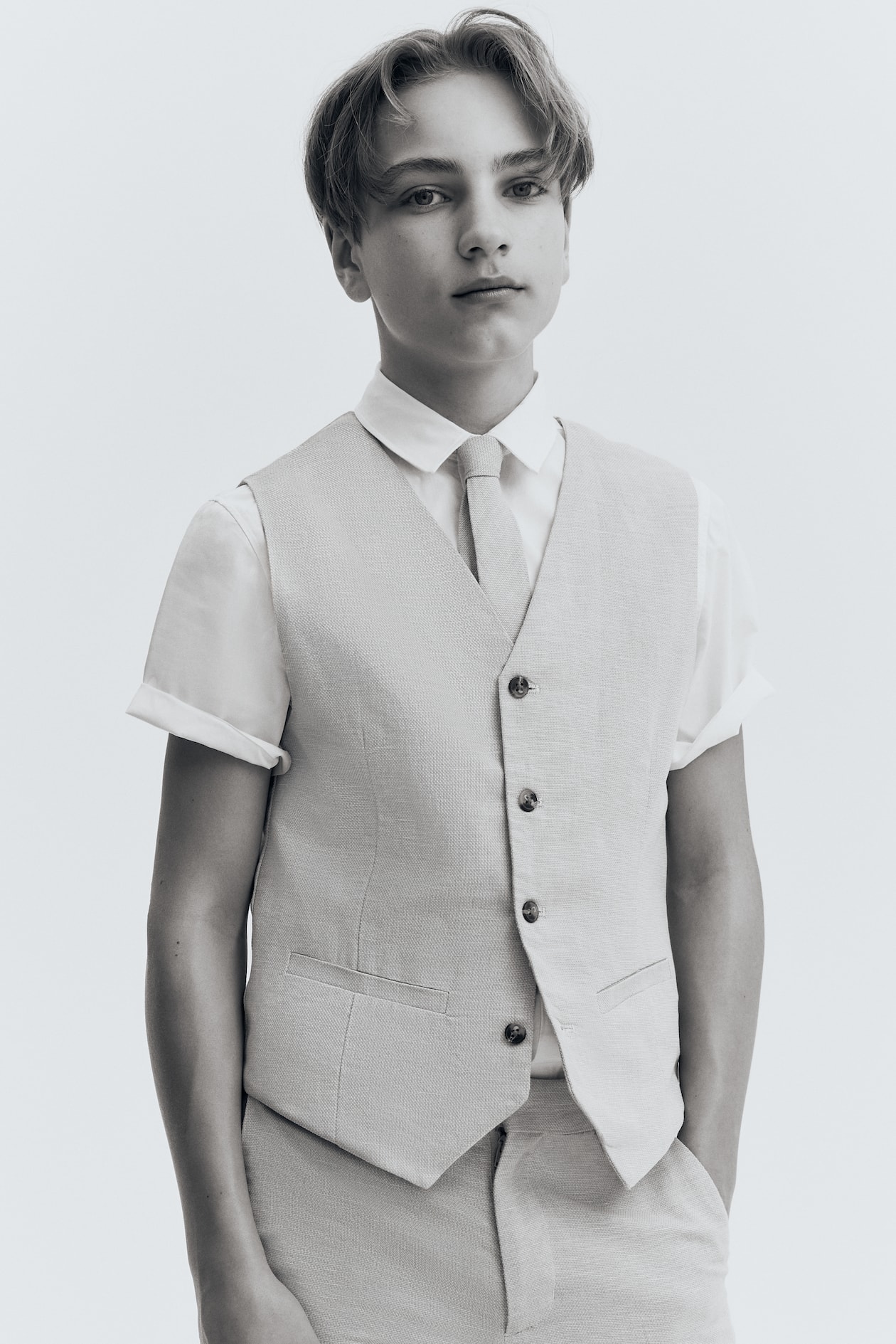 Conjunto de vestir de 3 piezas - Beige claro/Blanco - Kids | H&M MX