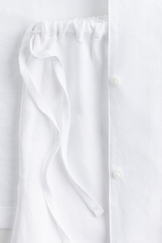 Linen-blend pyjamas - White - Ladies | H&M GB