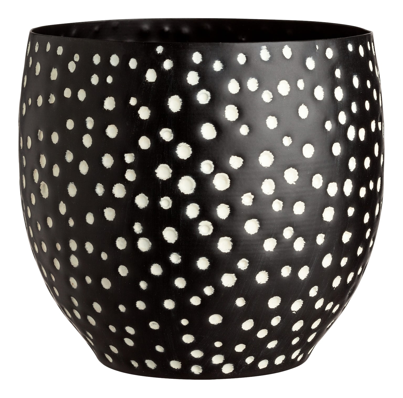 Small Metal Plant Pot - Black/white dotted - Home All | H&M US