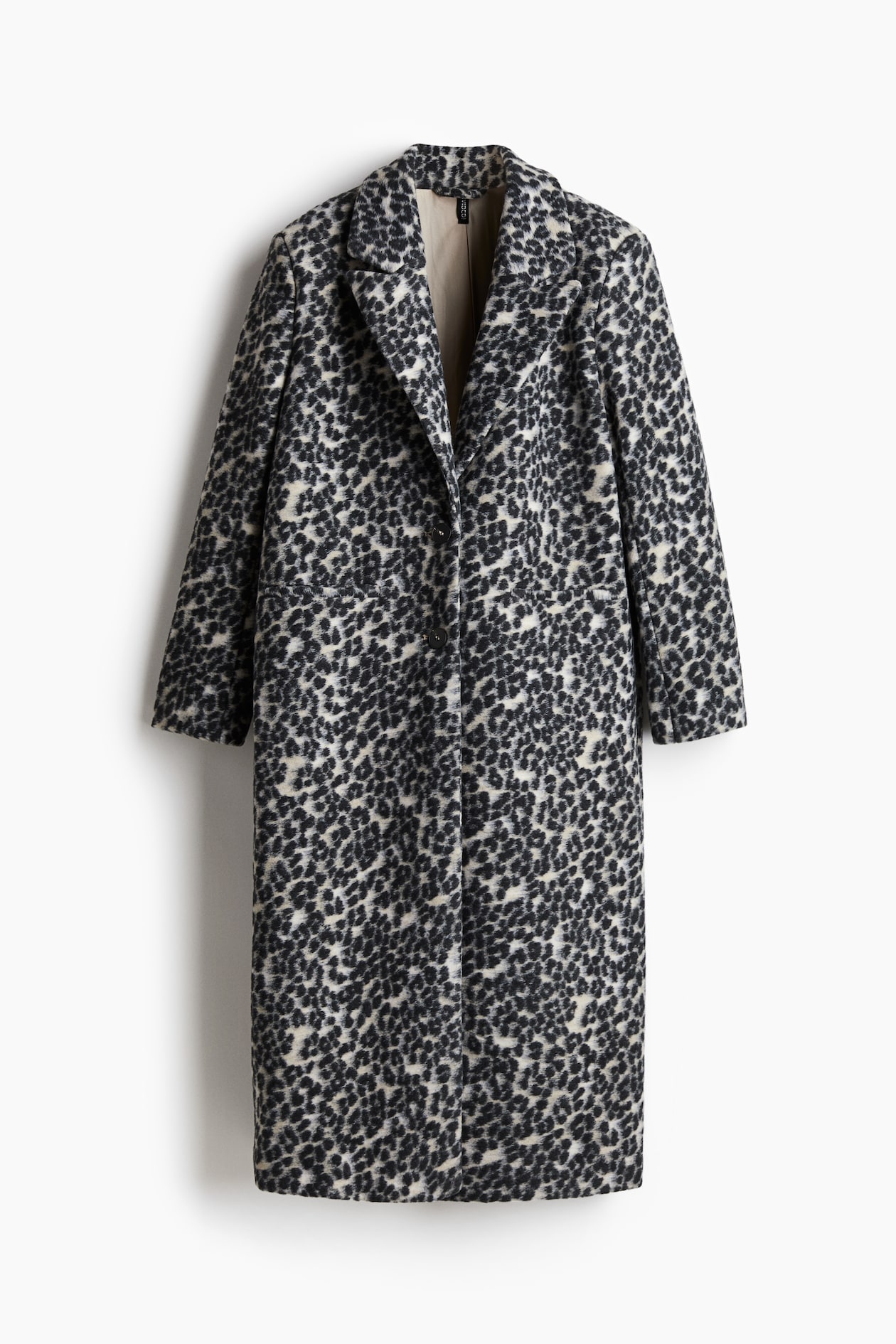 Women's Dark gray/leopard print Single-breasted Coat | H&M CA