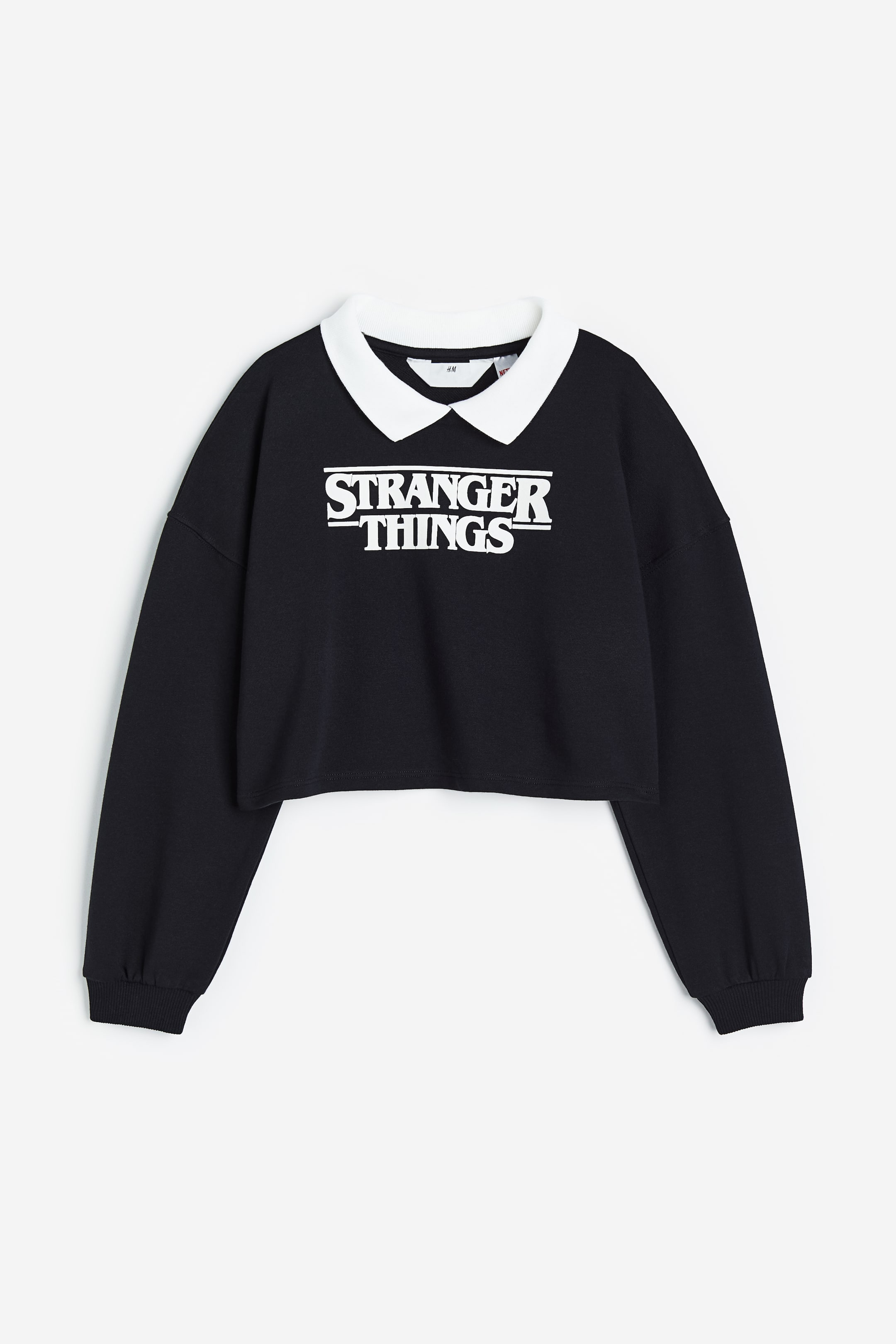 Boxy sweatshirt med tryk - Sort/Stranger Things - BØRN | H&M DK