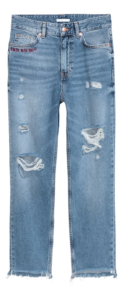 Women's Denim blue/Girls bite Straight Regular Jeans | H&M GB