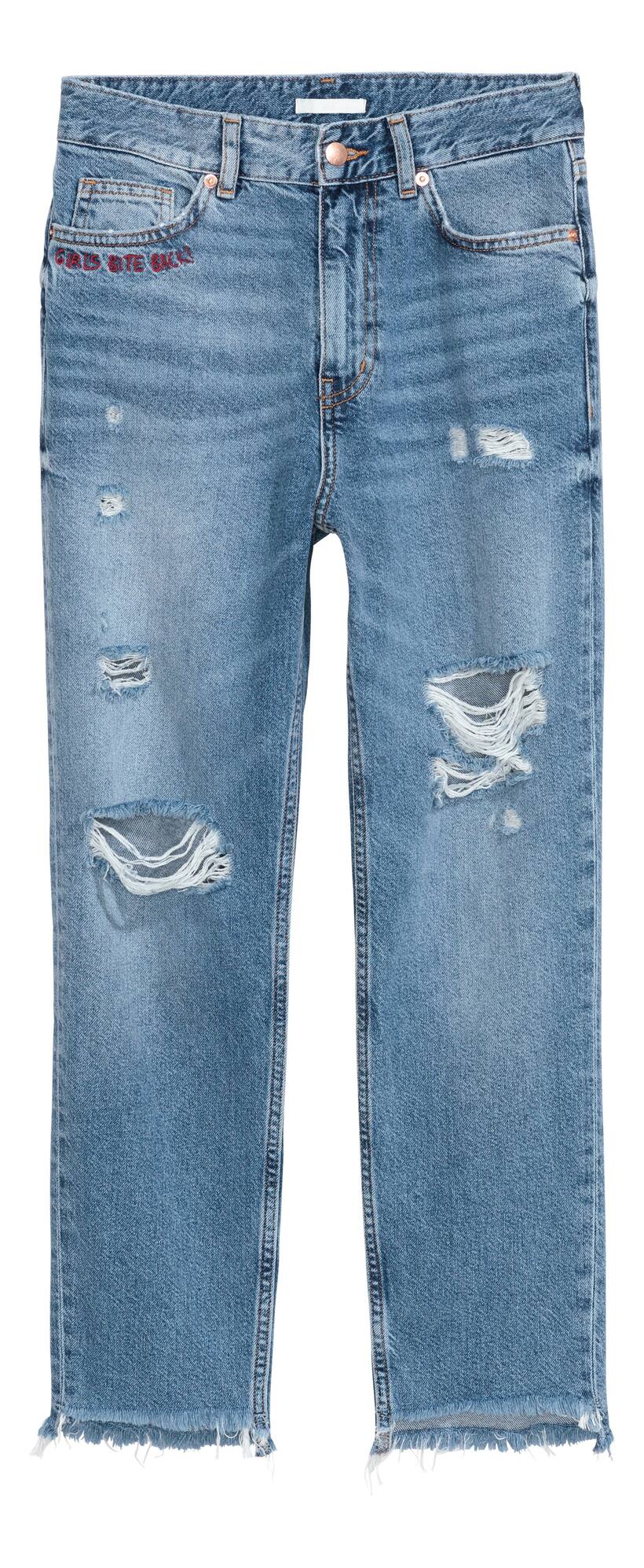 Women's Denim blue/Girls bite Straight Regular Jeans | H&M GB
