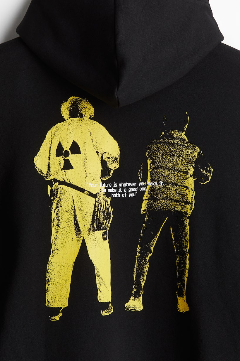 Men’s Black/Back to the Future Regular Fit Hoodie | H&M US