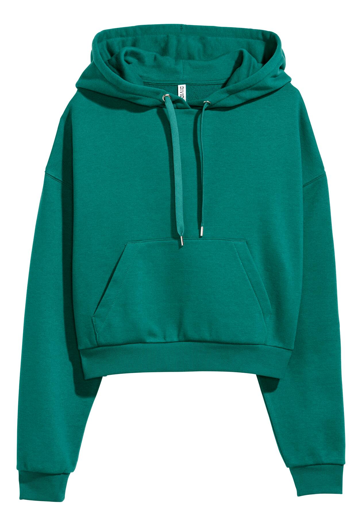 Hooded jacket - Long sleeve - Short - Green - Ladies | H&M GB