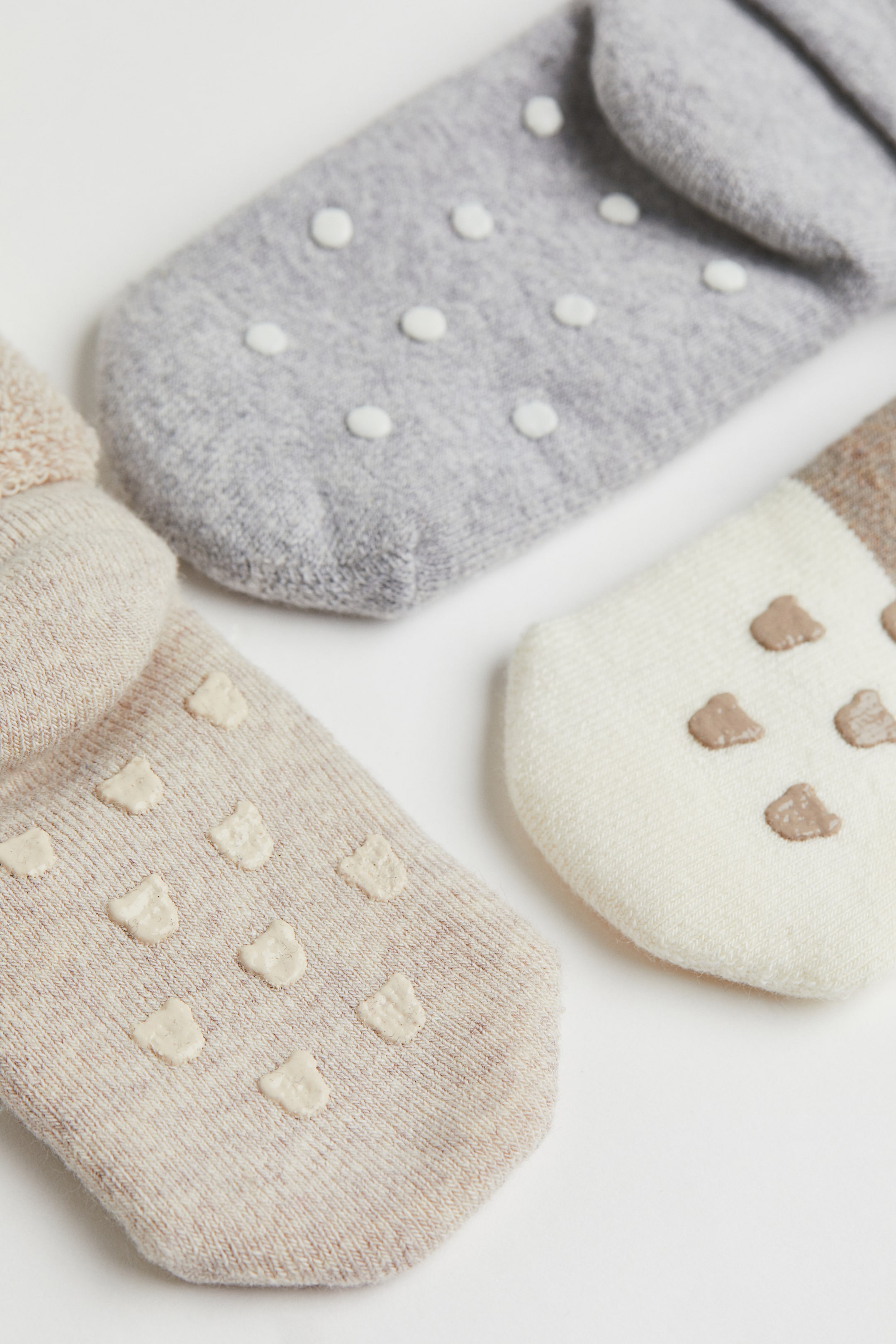 3-pack anti-slip socks - Gray melange/forest animals - Kids | H&M PH