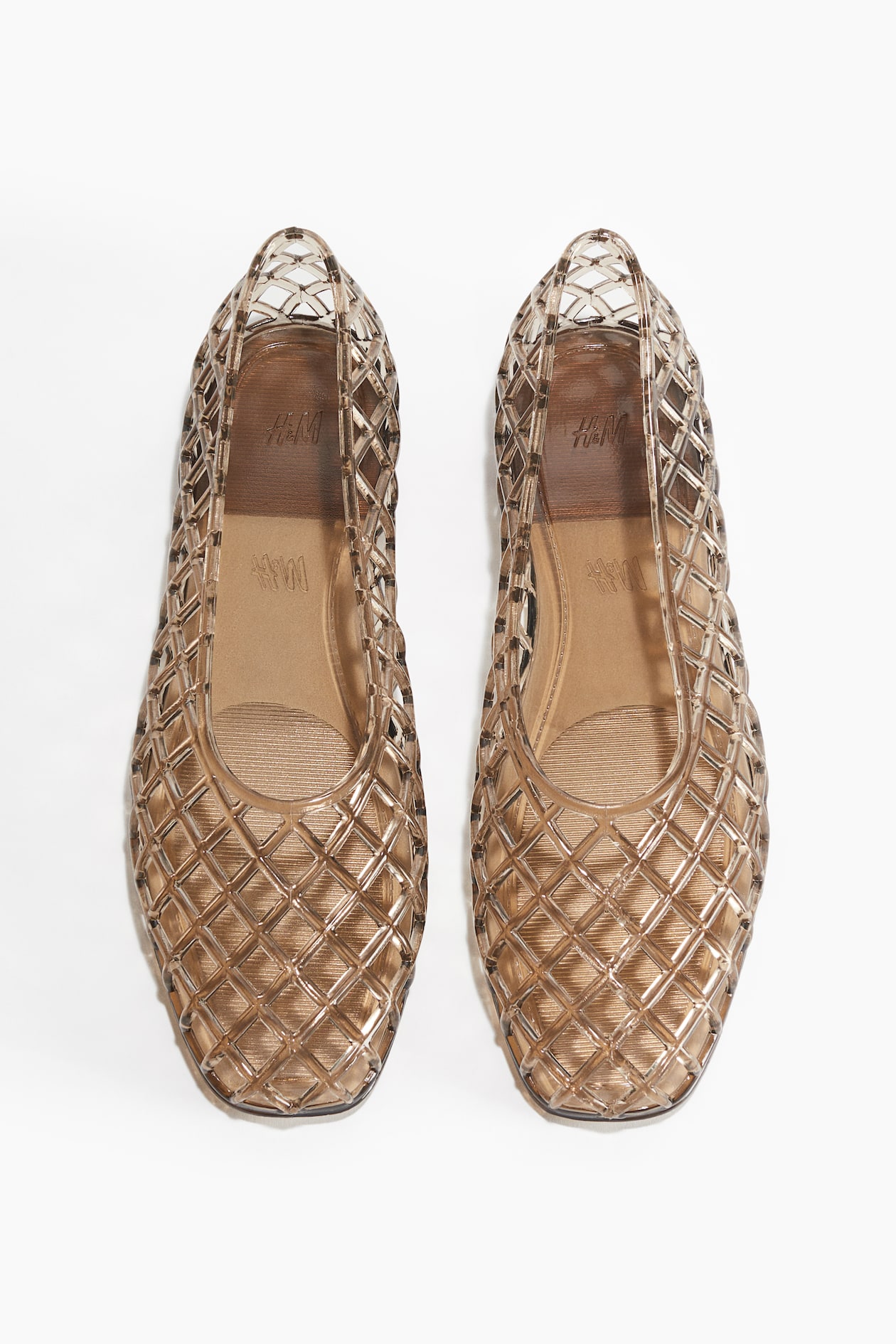 Women's Light beige Plastic Mesh Flats | H&M CA
