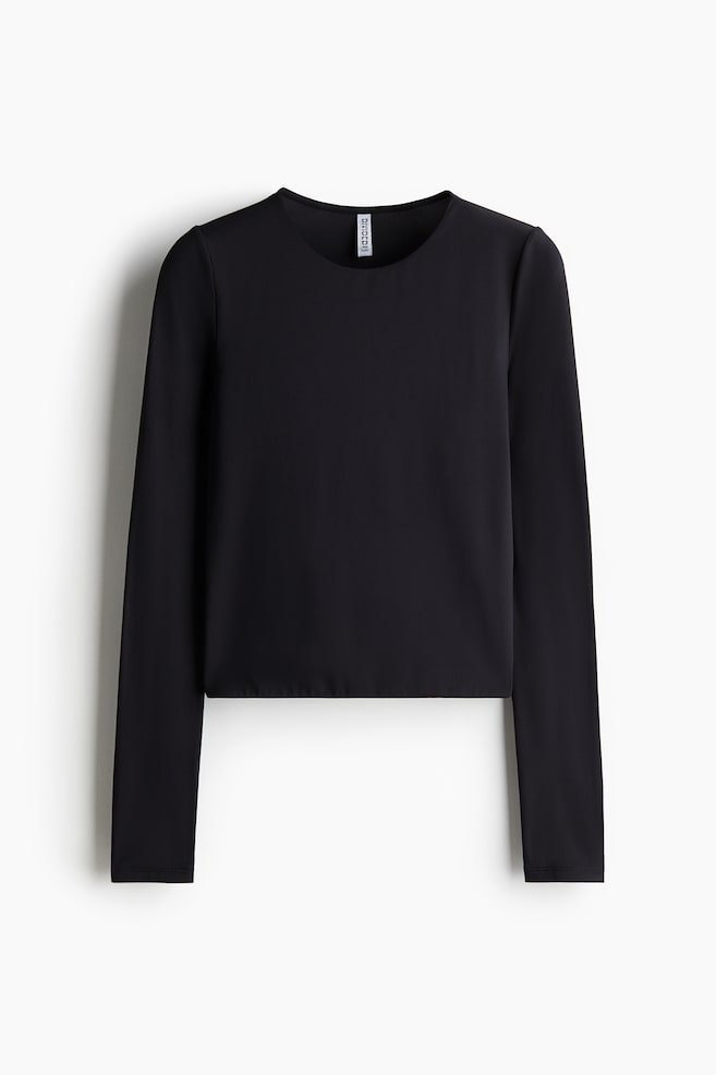 Women's Black Long-Sleeved Jersey Top | H&M US